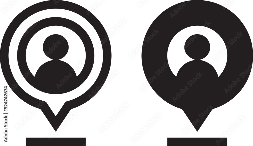 map pointer user icon Location, map pin vector icon set. GPS marker ...