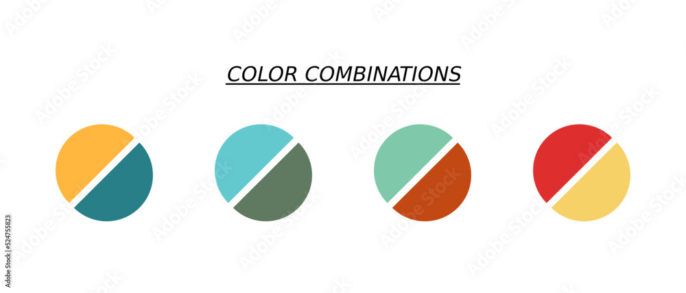 Vibrant medium tone color combinations palette Stock Vector | Adobe Stock