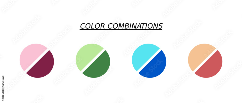 Vibrant monochrome color combinations palette Stock Vector | Adobe Stock