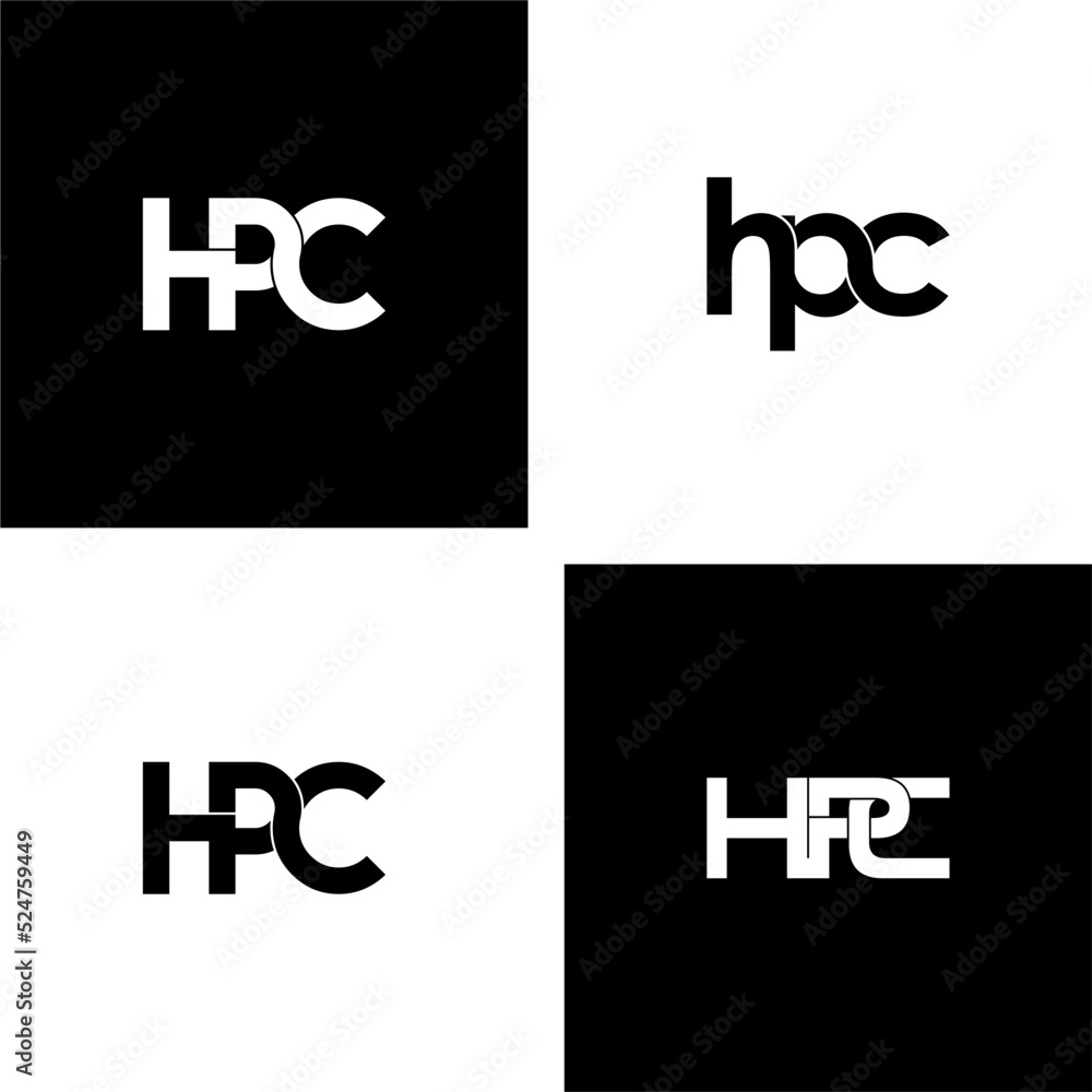 hpc letter original monogram logo design set Stock Vector | Adobe Stock