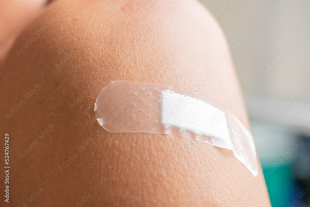 Medical adhesive plaster to stick wound on shoulder, arm, wound healing ...