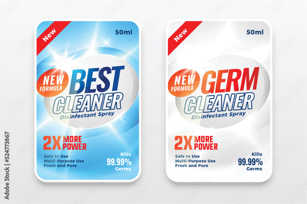 cleaning detergent label stickers for product packaging design Stock ...