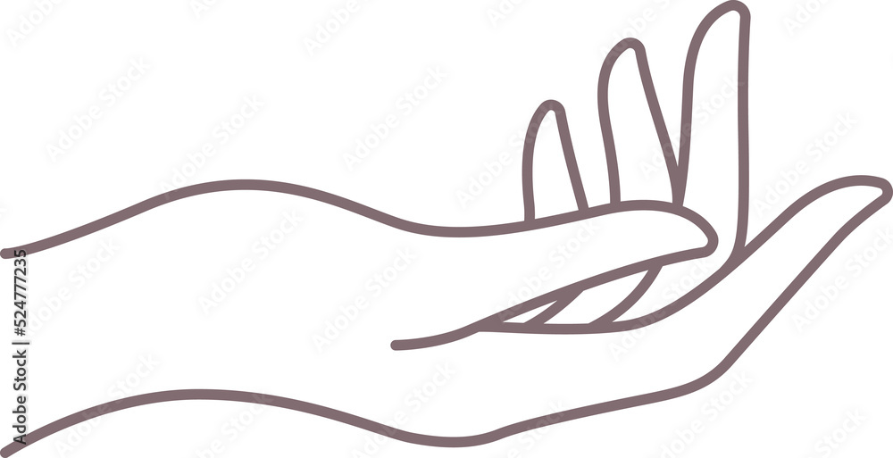 Helping Hand Element Pose Line Art Illustration Stock Illustration Adobe Stock