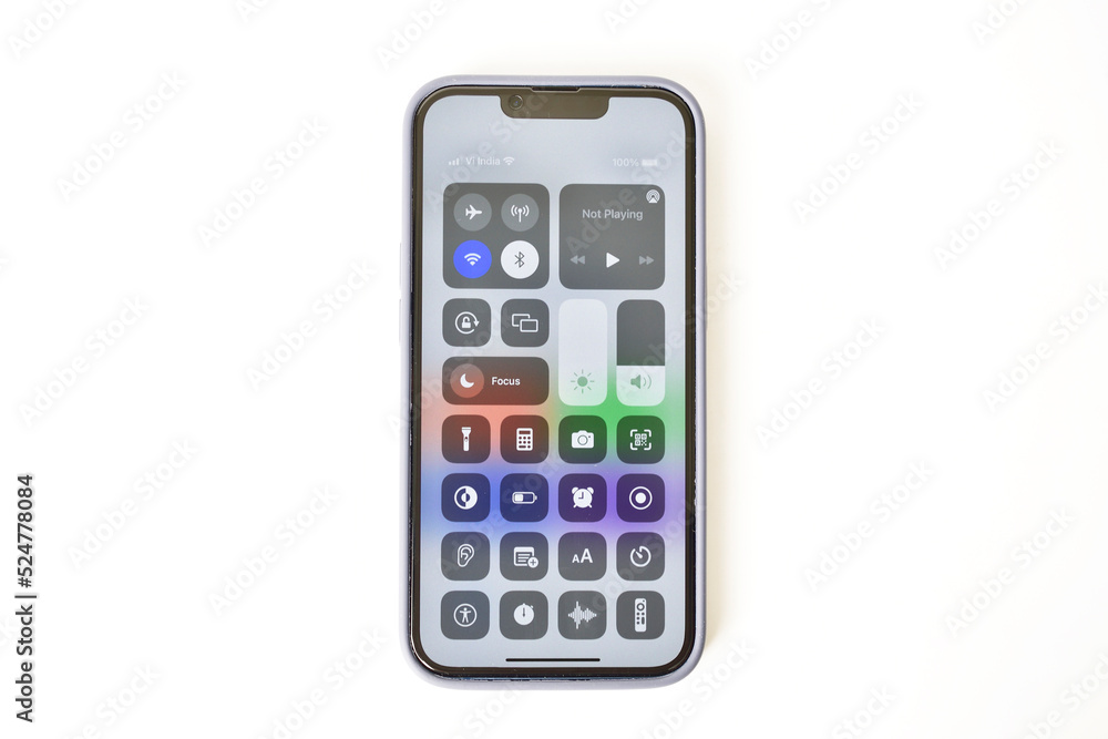 Iphone 13 control center for easy access features isolated on white ...