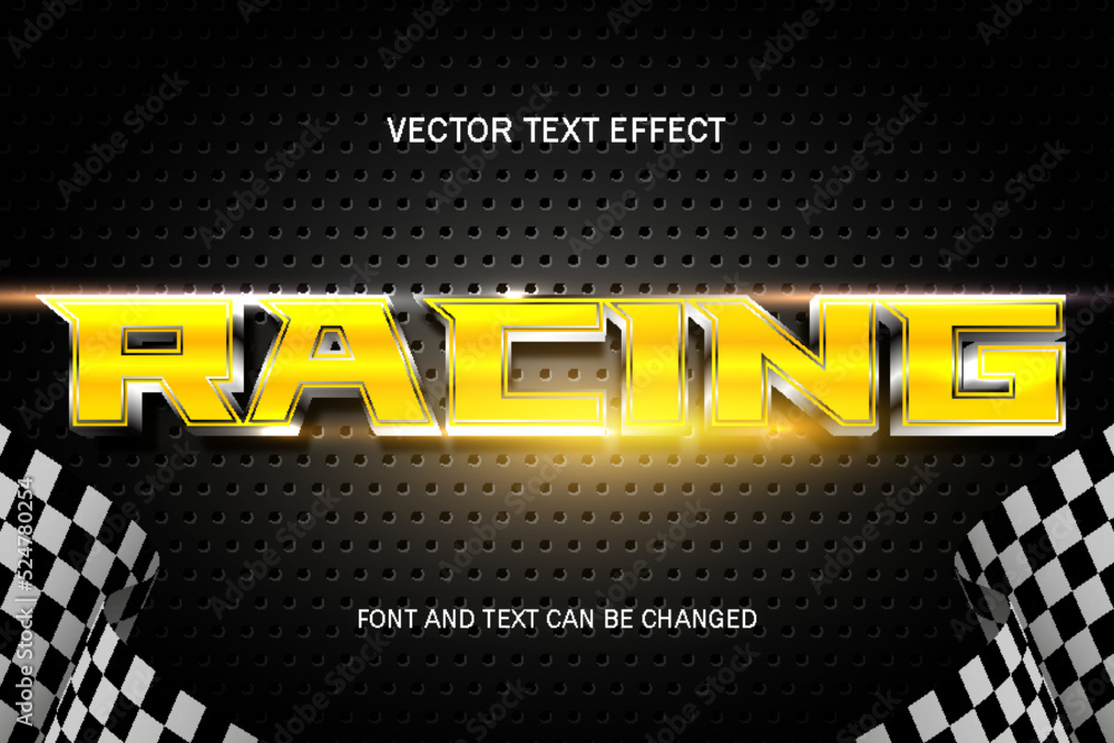 racing font typography lettering 3d editable text effect font style ...