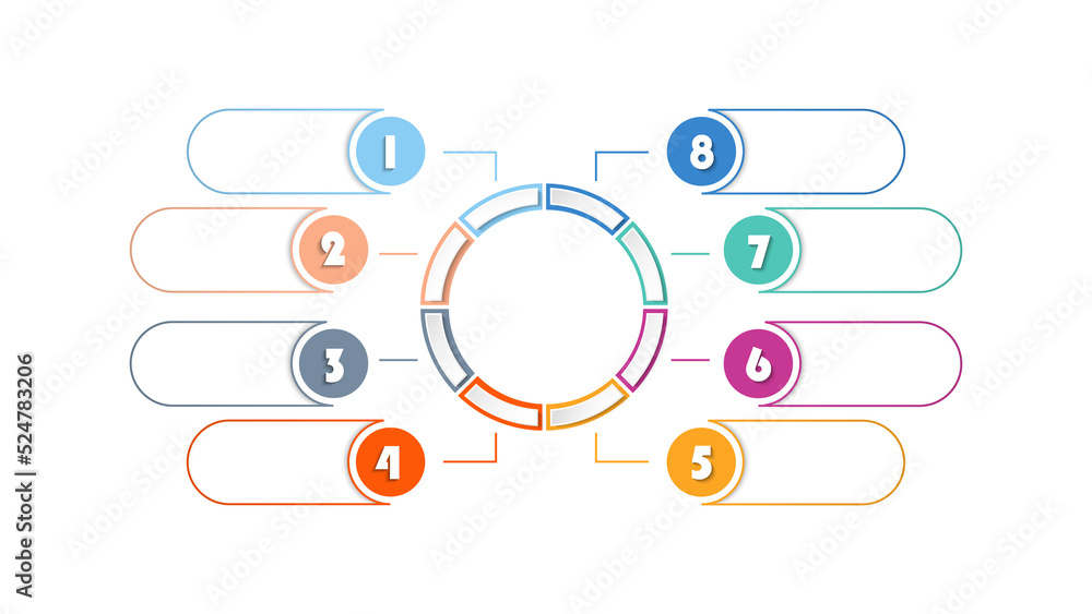 Basic circle infographic template with 8 steps, process or options ... Basic circle infographic template with 8 steps, process or options ...