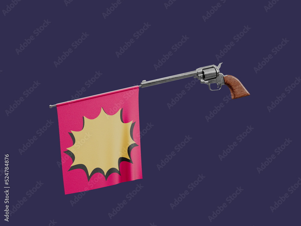 Blank Template Toy Pistol Revolver Gun Bang Fun Scam Joke Danger 3D ...