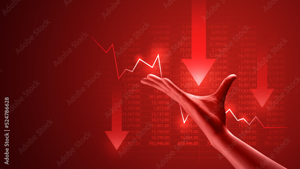 Economic recession crisis financial inflation business on crash stock ...