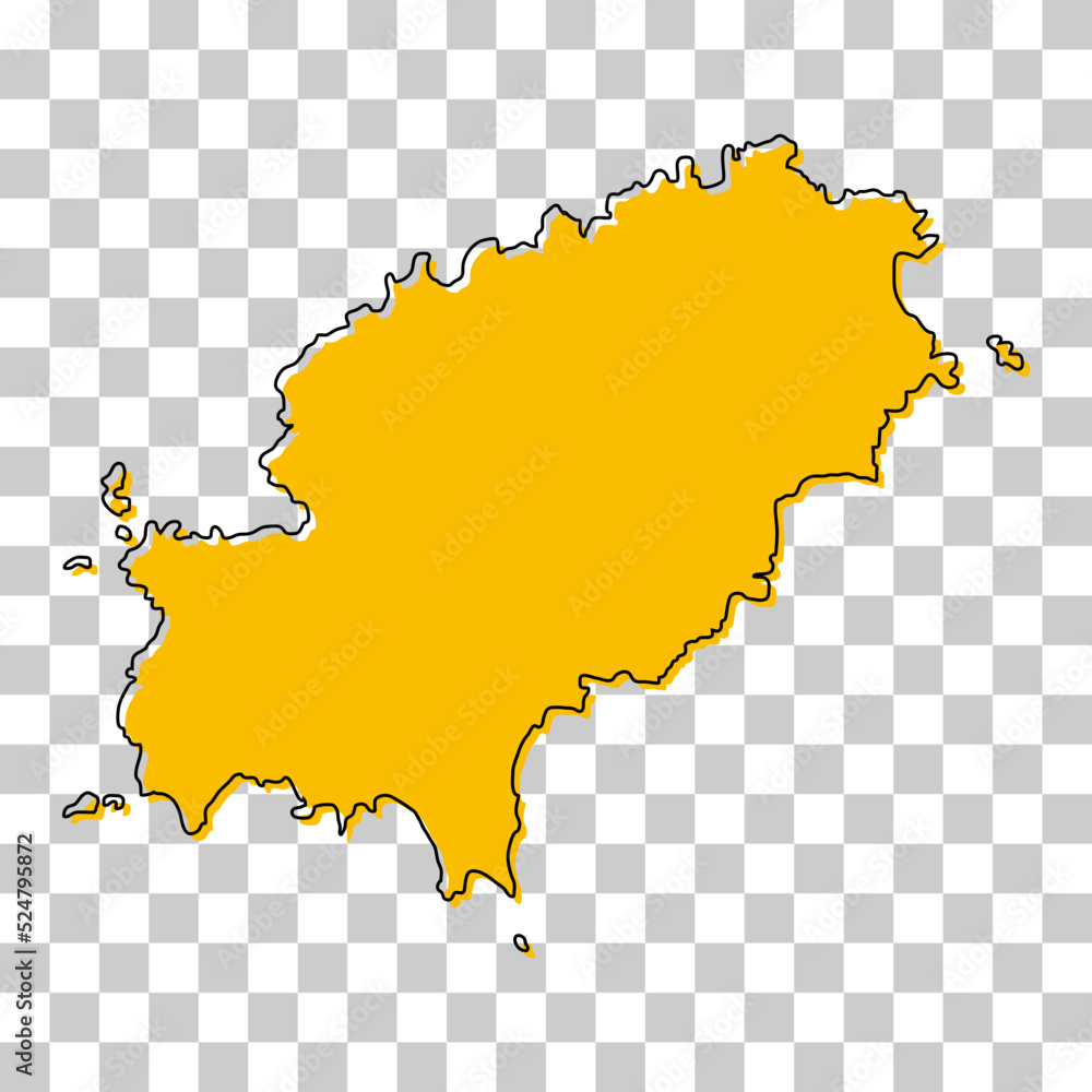 Ibiza high detail map island, spanish region flat sign, web design ...