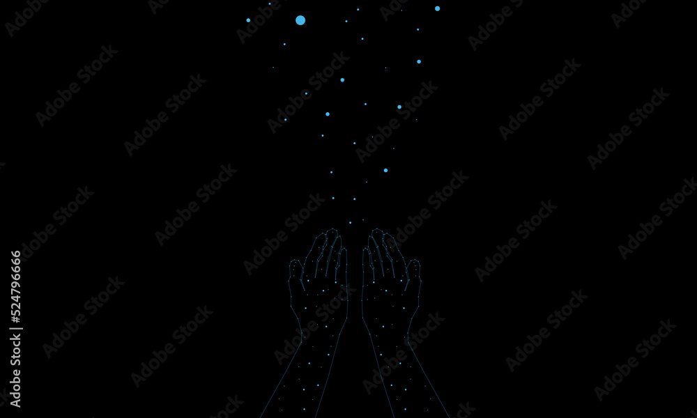 hand pray abstract shine vector illustration Stock Vector | Adobe Stock