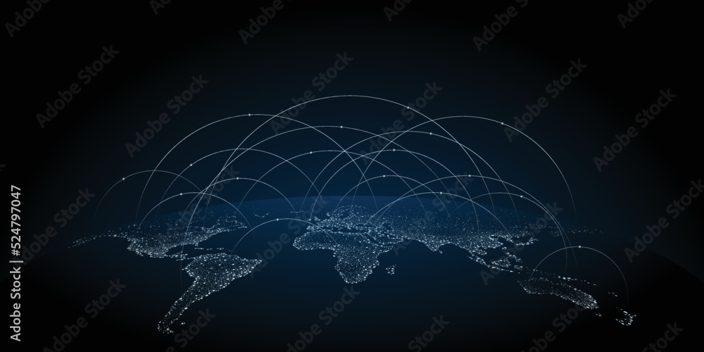 World map background illustration with futuristic communication ...