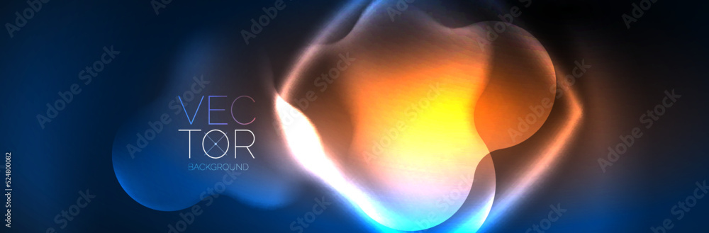 Magic neon glowing lights abstract background wallpaper design, vector ...