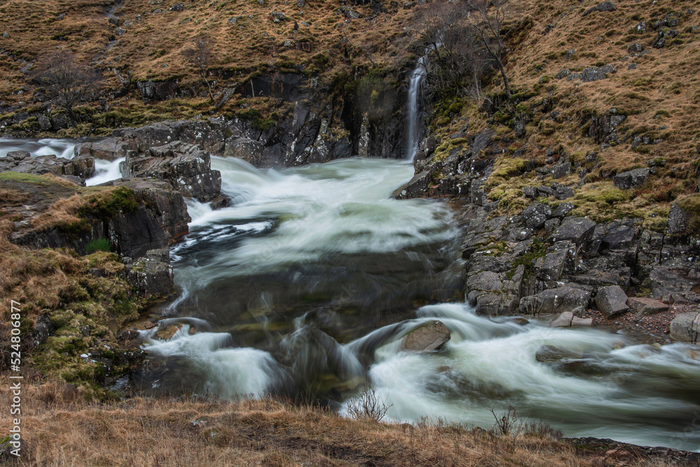 Stunning Winter landscape image of River Etive and Skyfall Etive ...