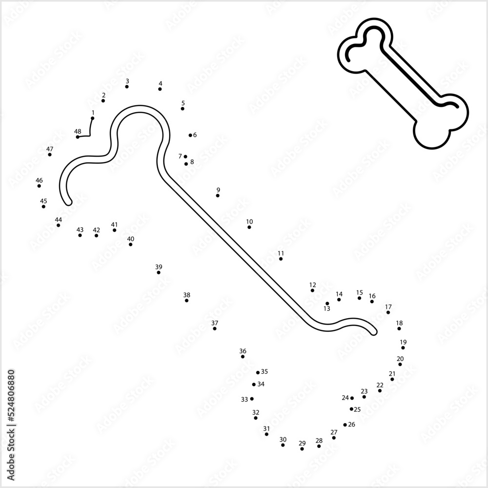 Dog Bone Icon Dot To Dot Y_2107001 Stock Vector | Adobe Stock