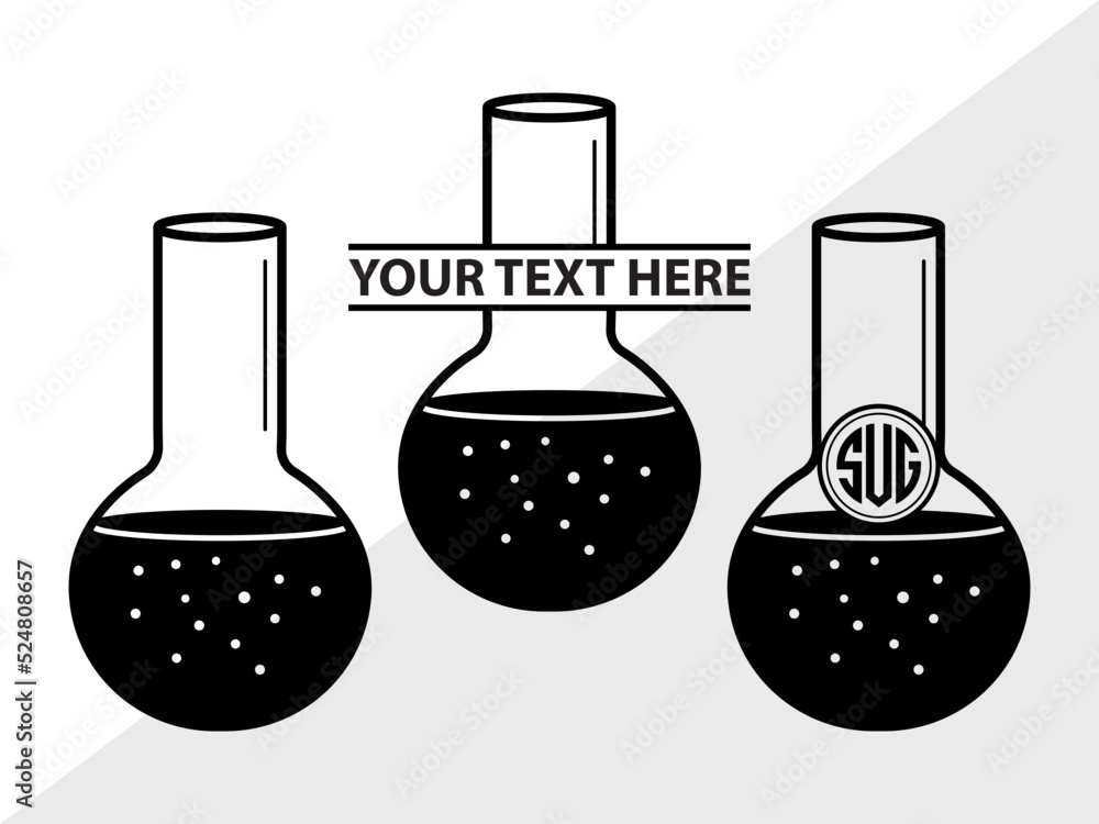 Test Tube Clipart SVG Monogram, Chemistry Tools Svg, Flask Svg, Tube ...