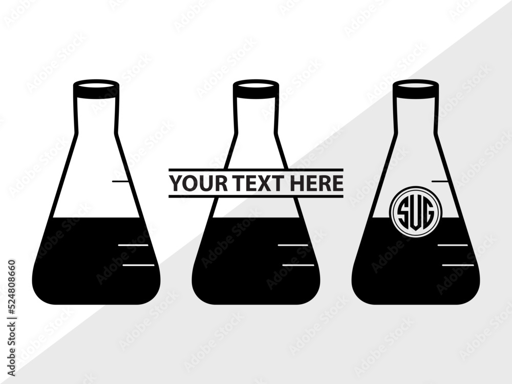 Test Tube Clipart SVG Monogram, Chemistry Tools Svg, Flask Svg, Tube ...