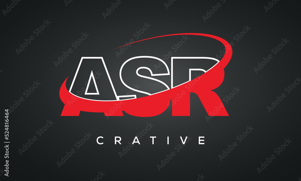 ASR letters typography monogram logo , creative modern logo icon with ...