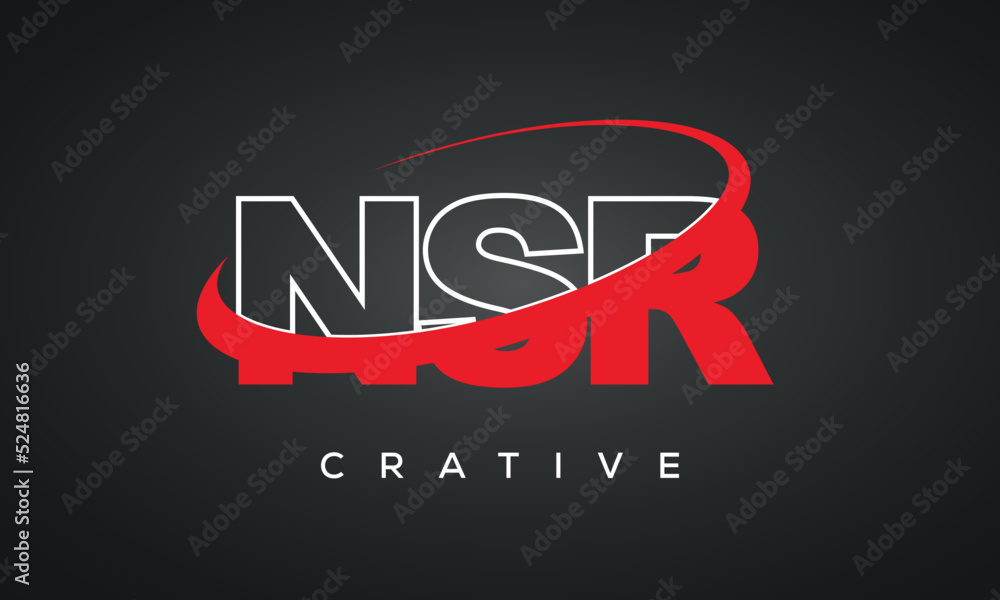 NSR letters typography monogram logo , creative modern logo icon with ...