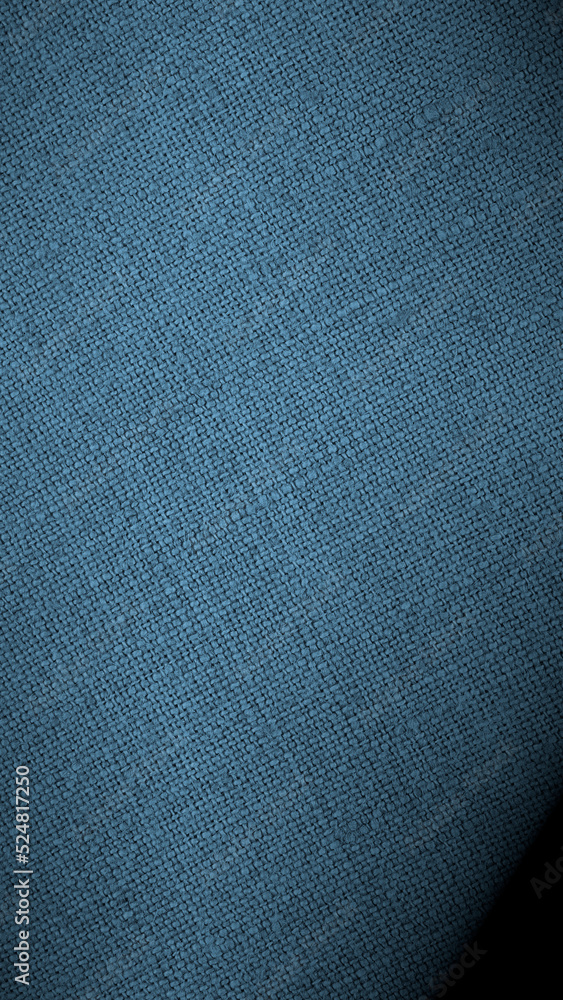 Blue woven surface closeup. Linen textile texture. Fabric handicraft ...
