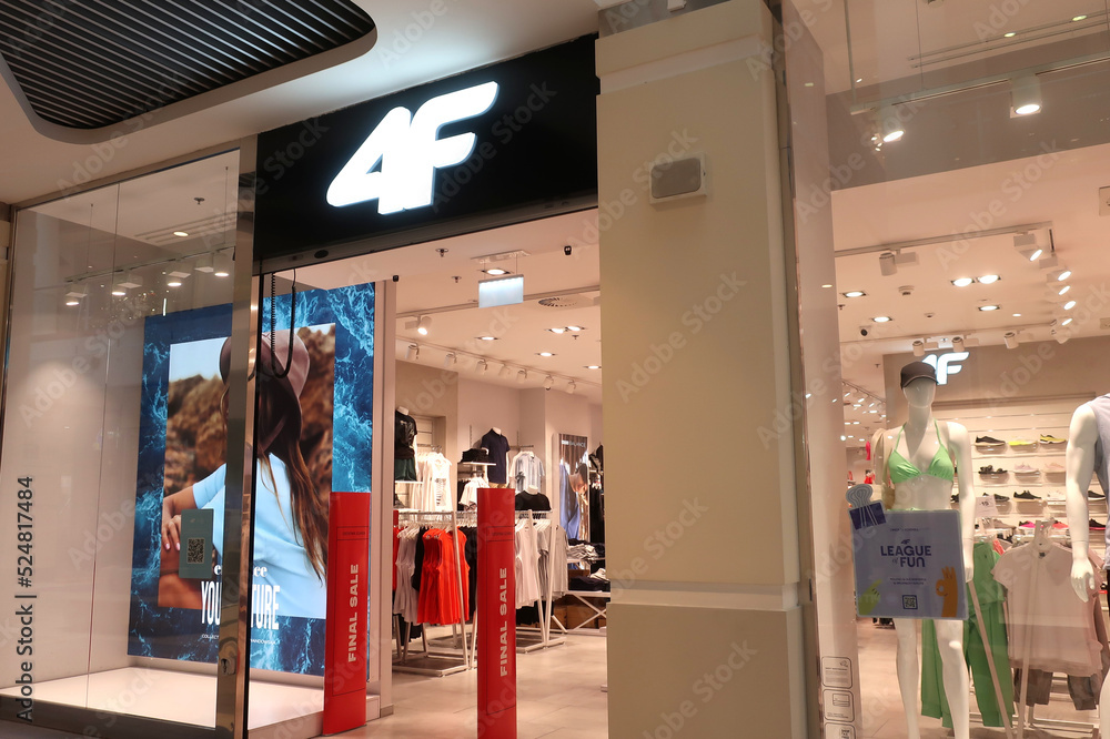 4F signage, Polish clothing brand and retailer chain store at Blue City ...