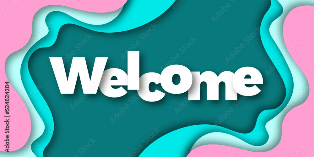Welcome banner with layers, shadows and pastel colors Stock Vector ...