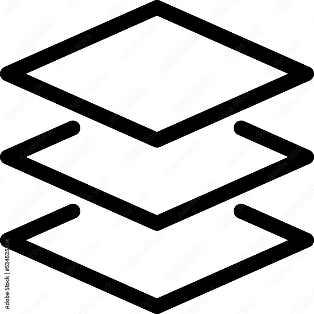 Stack symbol linear black and white, vector data type icon Stock Vector ...