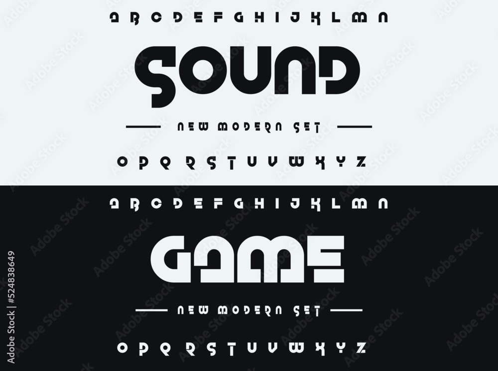 SOUND GAME Modern Bold Font. Regular Italic Number Typography urban ...