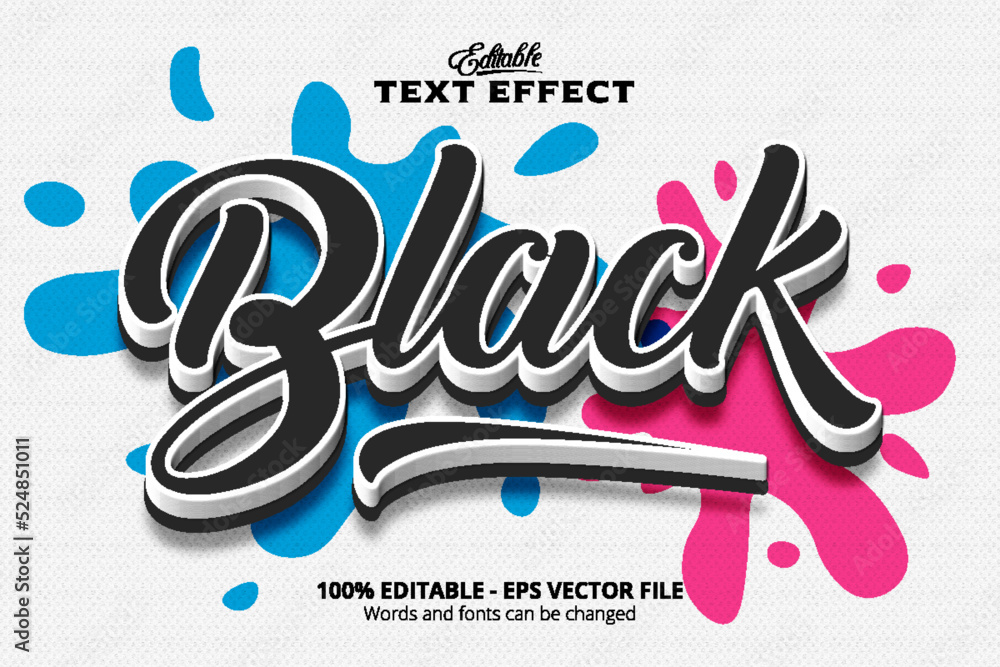 Black text effect, edtable text effect, minimal black text effect ...