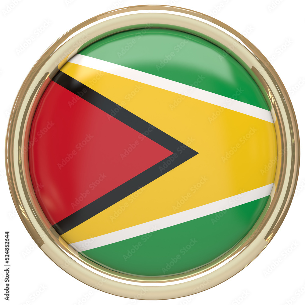Badge with the Guyanese flag isolated on transparent background Stock ...