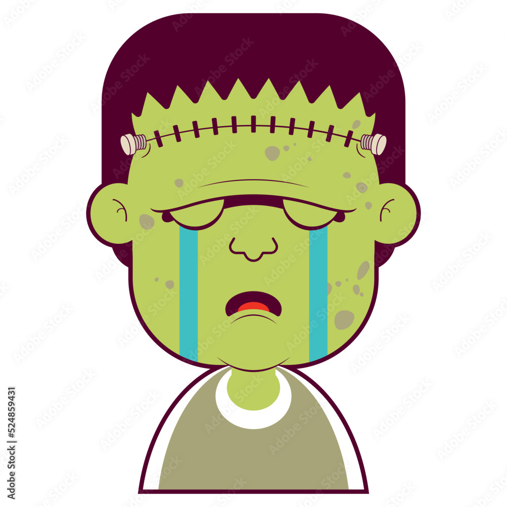 ghost halloween crying face cartoon cute Stock Vector | Adobe Stock