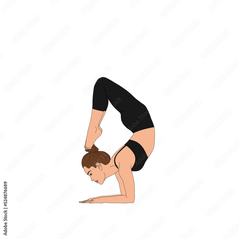 PNG Vrischikasana / Scorpion Pose. Flexible Woman doing inverted yoga ...