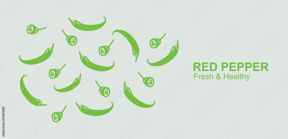 tropical fruits vector template, red pepper, world food day, template ...
