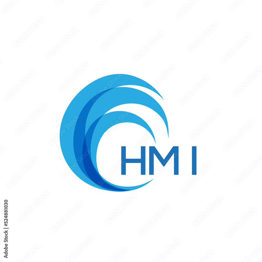 HMI letter logo. HMI blue image on white background. HMI Monogram logo ...
