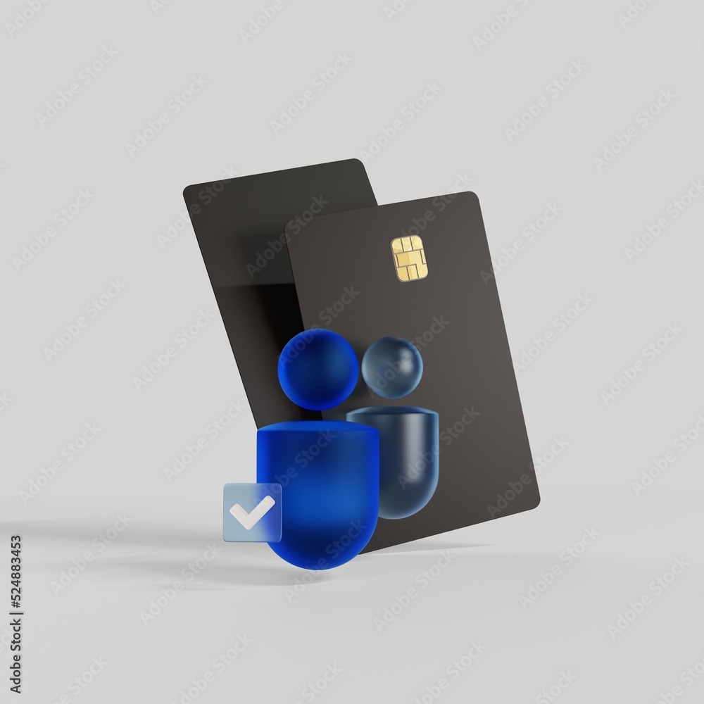 Black bank cards with a stylish and concise design. Template for ...