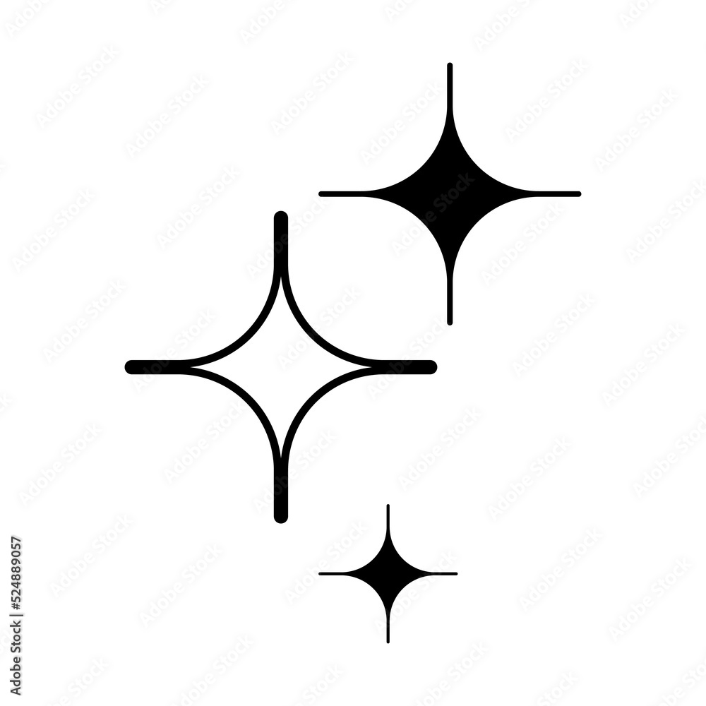 minimalist star illustrations in an outline style. a simple drawing of ...