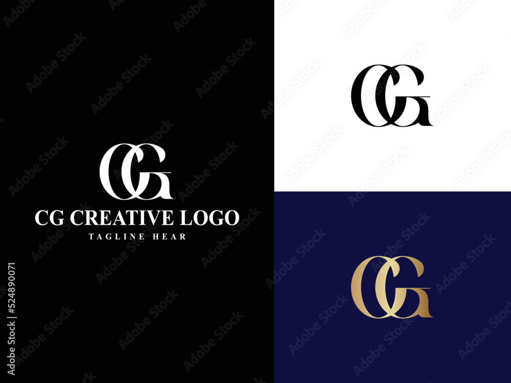 CG luxury fashion logo or GC modern logo, golden, creative, minimal ...