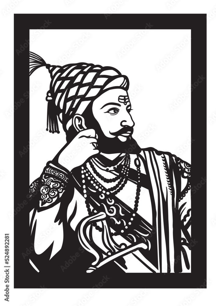 Vector portrait of Chhtrapati Shivaji Maharaj Stock Vector | Adobe Stock