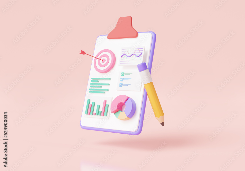 Clipboard paper with Data analytics, SEO optimization, dashboard and ...