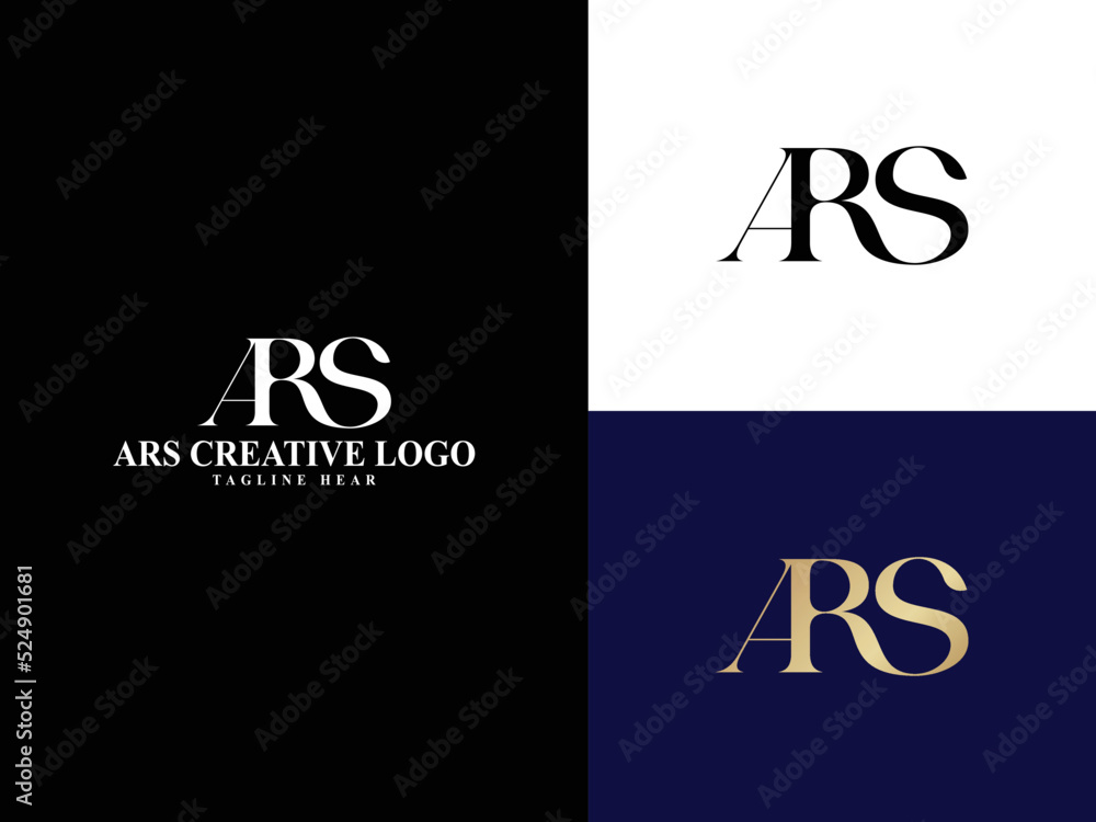 ars logo or sar modern logo, golden, creative, minimal, icon, letter ...