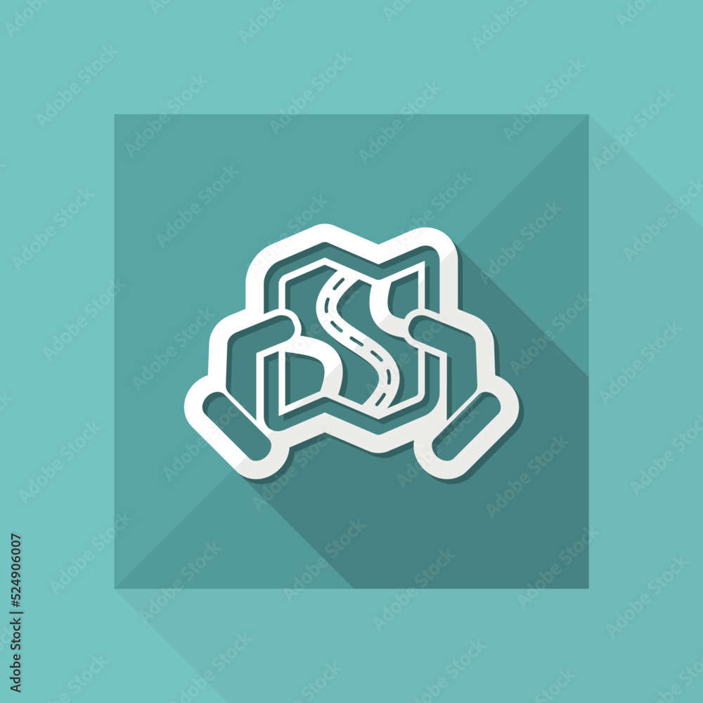 Road map icon Stock Vector | Adobe Stock