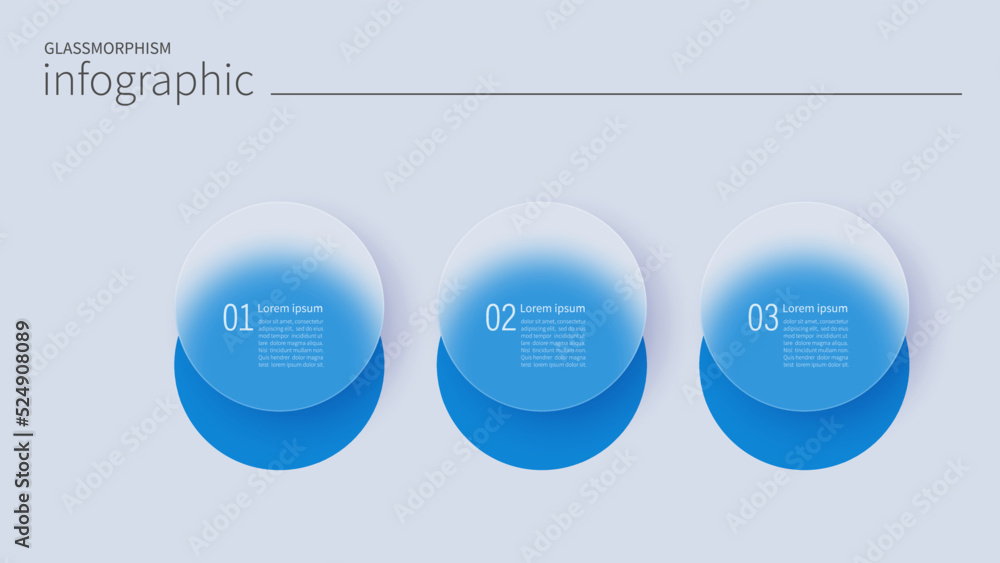 Infographic for 3 options, vector gradient design with realistic ...