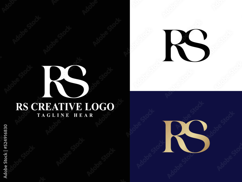 RS fashion logo or SR modern logo, golden, creative, minimal, icon ...