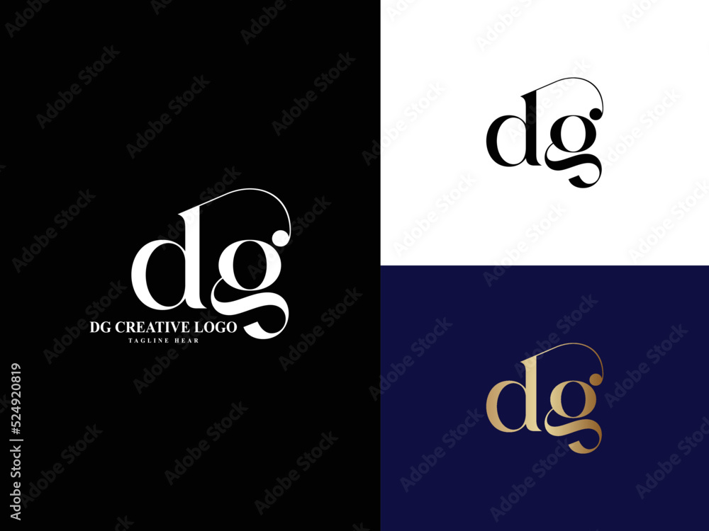 DG luxury fashion clothing logo or GD modern logo, golden, creative ...