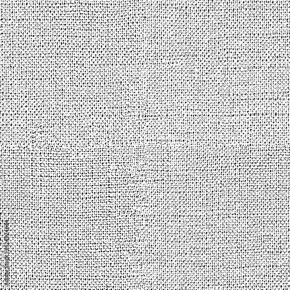 Seamless fabric texture. Vector halftone illustration. Monochrome ...