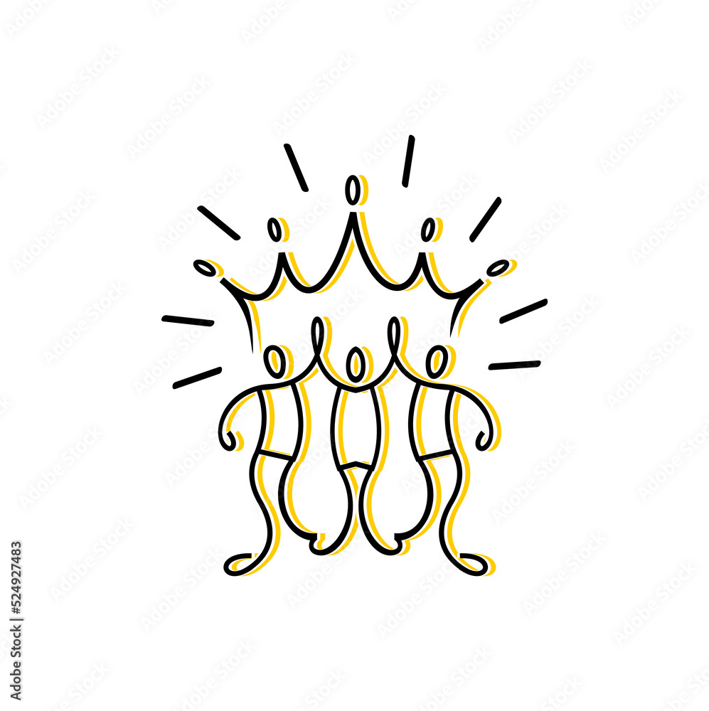 vector illustration of Stickman Figure and Crown Logo Sign Stock Vector ...