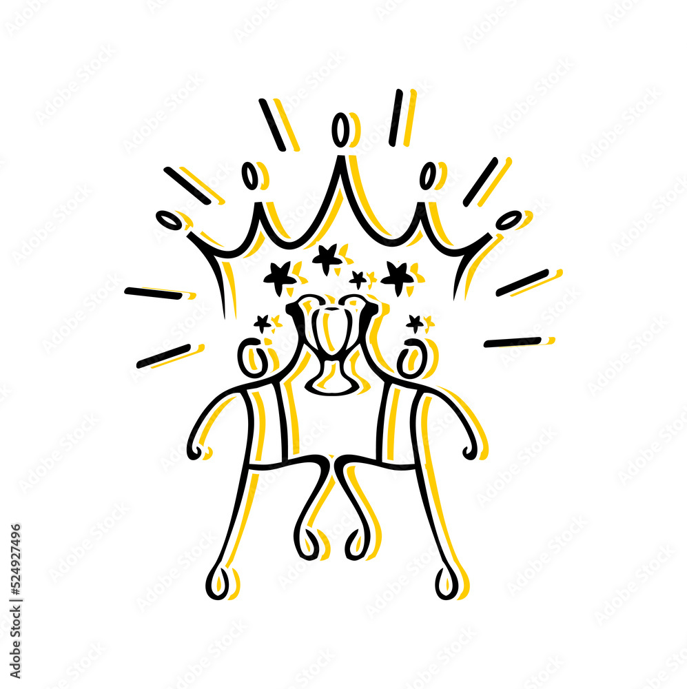 vector illustration of Stickman Figure and Crown Logo Sign Stock Vector ...