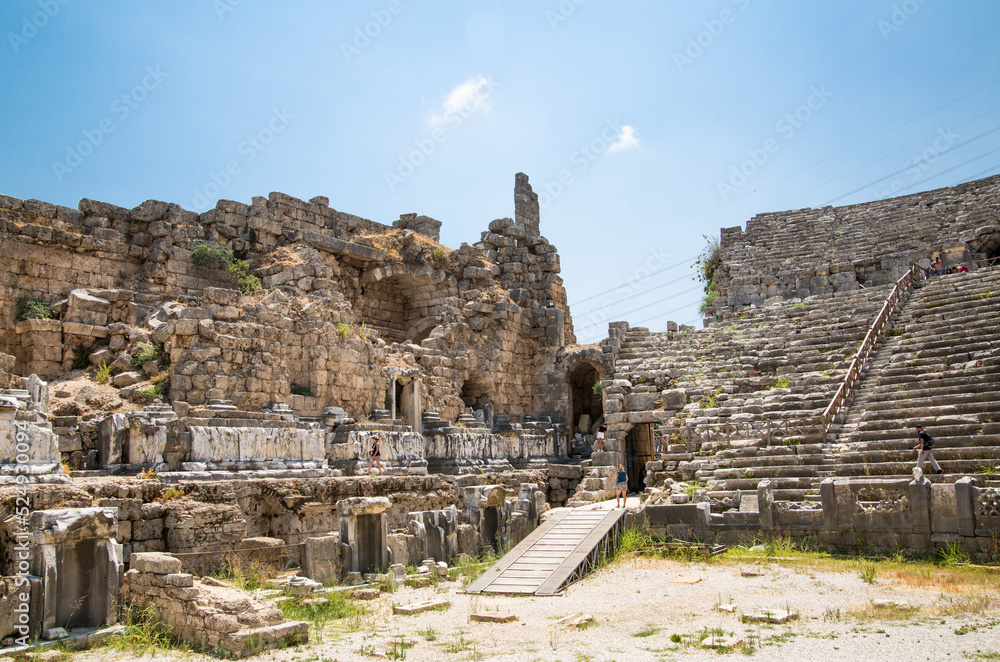 Perge, Ancient roman Amphitheatre built in the 12th to 13th centuries ...