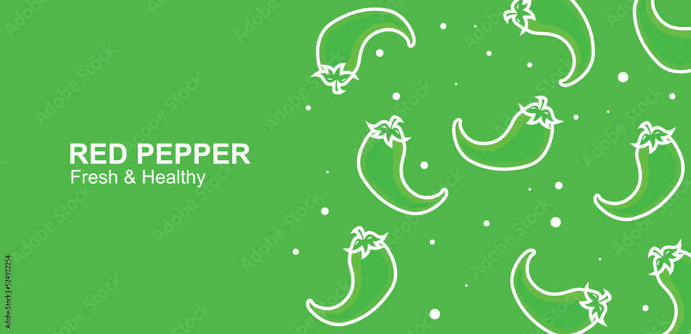 tropical fruits vector template, red pepper, world food day, template ...