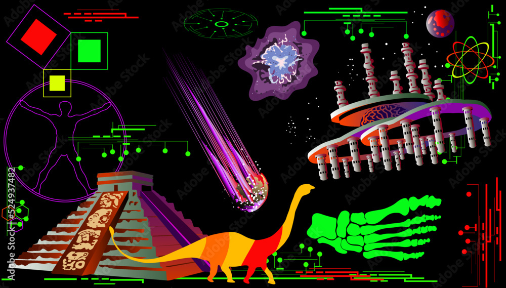 Conceptual illustration about the evolution of life on earth from ...