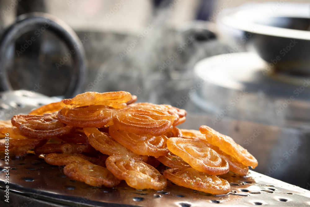 Fresh Cooked Hot Rasdar Jalebi Also Known As Jilapi, Jilebi, Jilipi ...